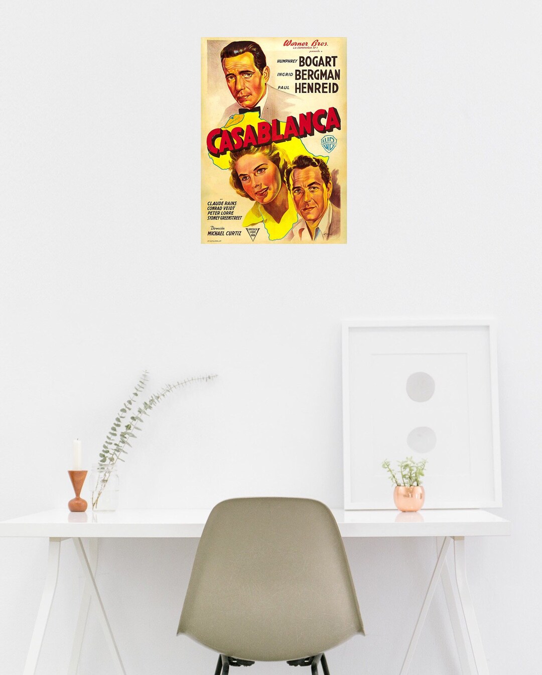 Casablanca 1942 Movie POSTER PRINT A5- A1 Humphrey Bogart Hollywood Classic Film Wall Art Decor ...