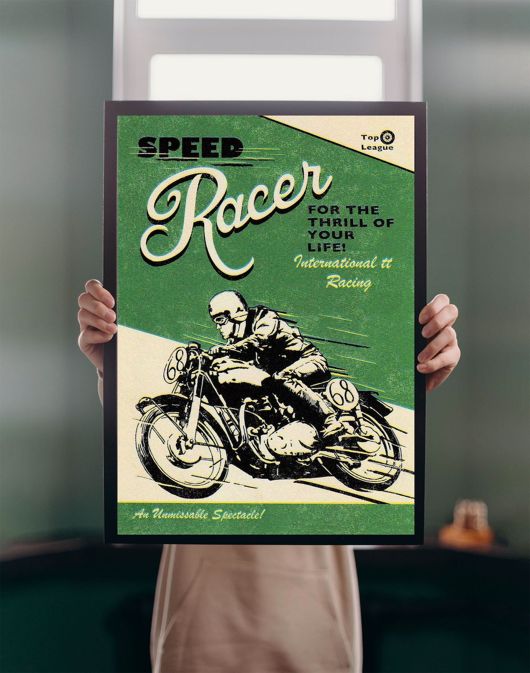 TT Speed Racer 68 POSTER PRINT A5-A1 Vintage Retro Motorbike Racing Ton ...