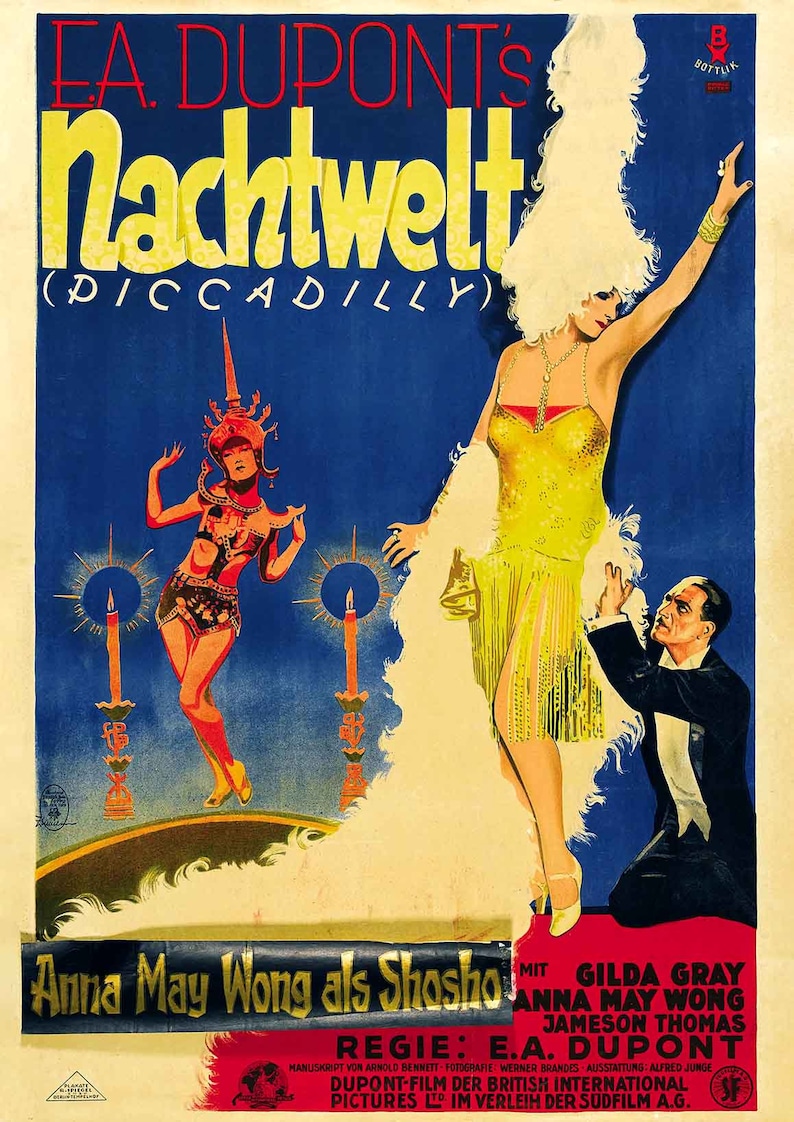 Piccadilly 1929 Movie Poster: Anna May Wong, Vintage Hollywood Art - Etsy