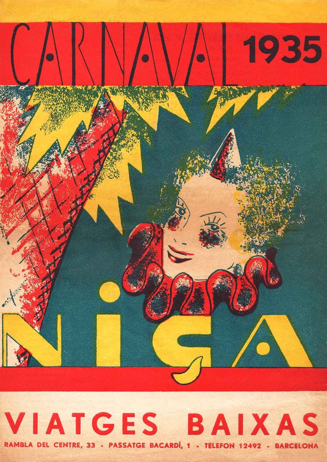 Carnaval 1935 POSTER PRINT A5-A1 Vintage Retro Barcelona Circus Advert ...