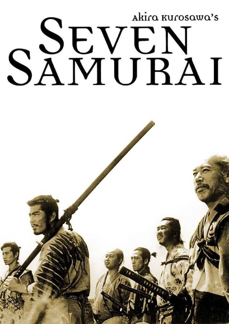 Seven Samurai 1954 Movie POSTER PRINT A5-A1 Film Kurosawa Japanese ...