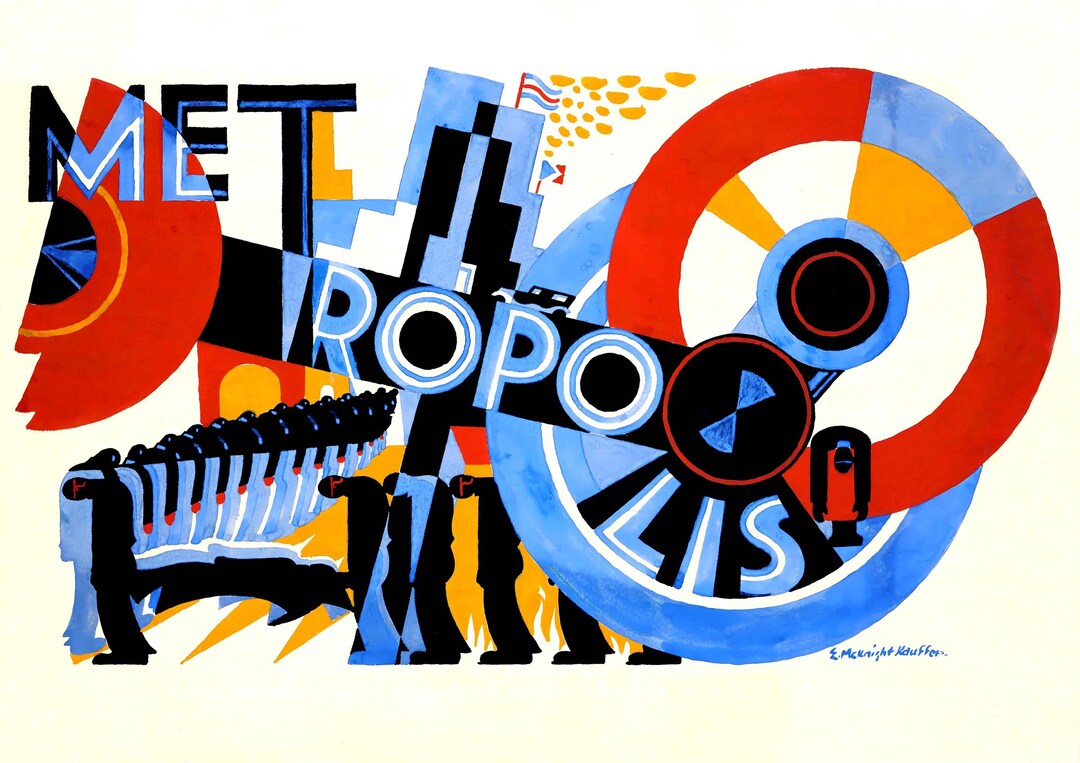 Metropolis 1926 Movie POSTER PRINT A5-A1 E. Mcknight Kauffer Vintage ...