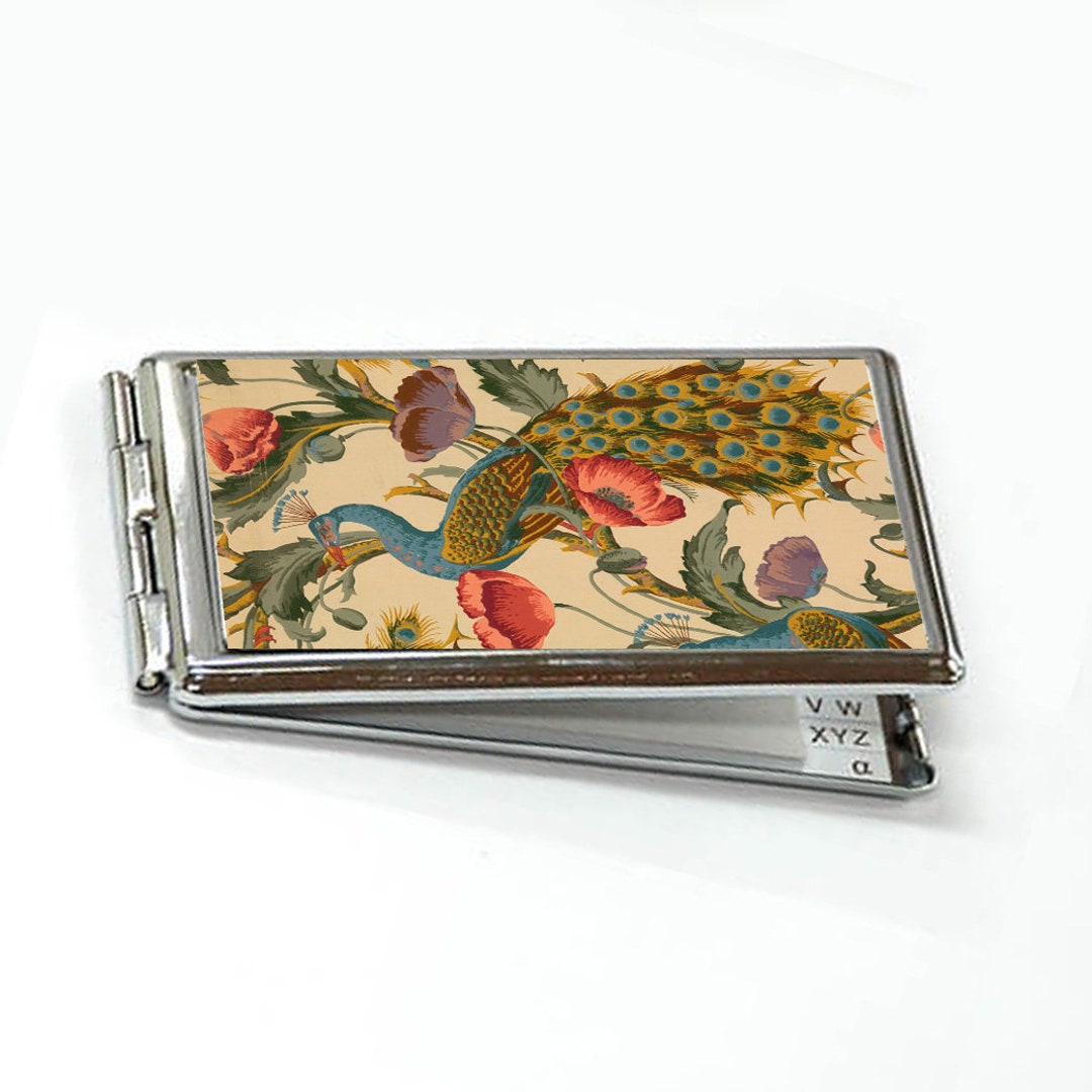 Peacocks and Poppies Pocket Address Book, Vintage Art Nouveau Birds and ...