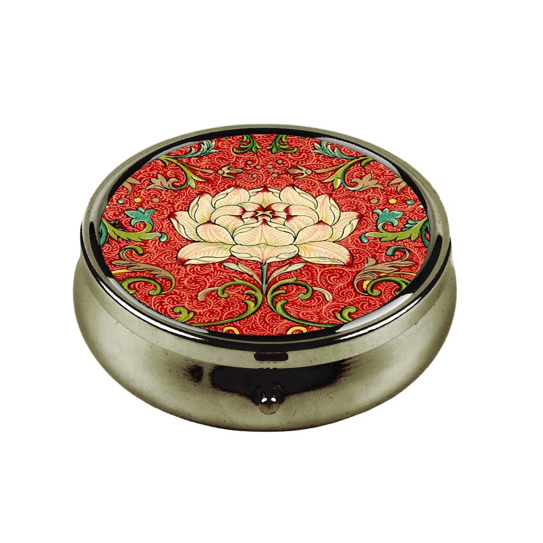 Vintage Chinese Floral Pill Box, Owen Jones Peony Design Medicine ...