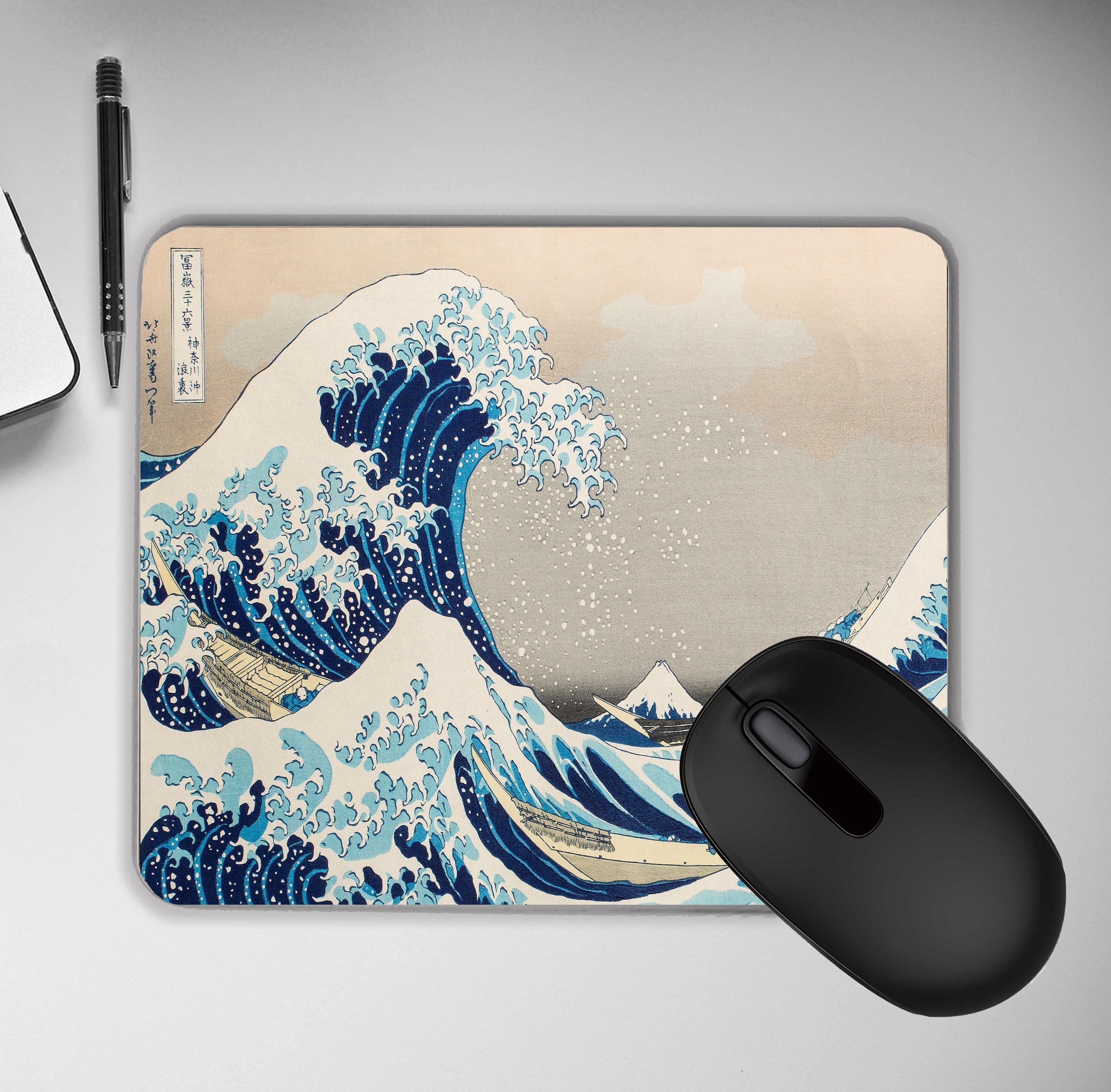Great Wave off Kanagawa Mouse Pad, Japanese Art Mousepad, Hokusai Great ...