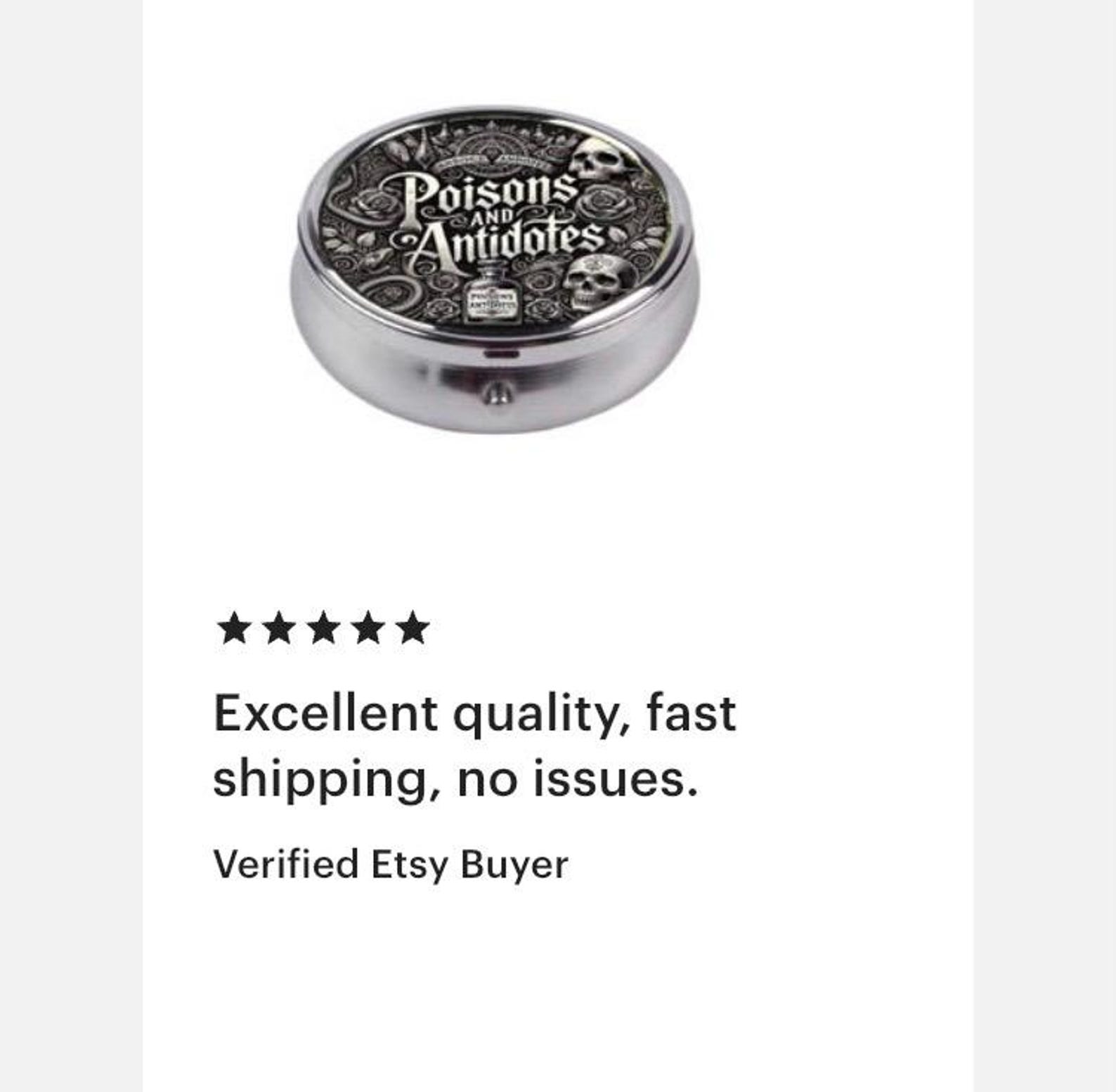 Poisons and Antidotes Pill Box, Vintage Gothic Design Compact Medicine ...