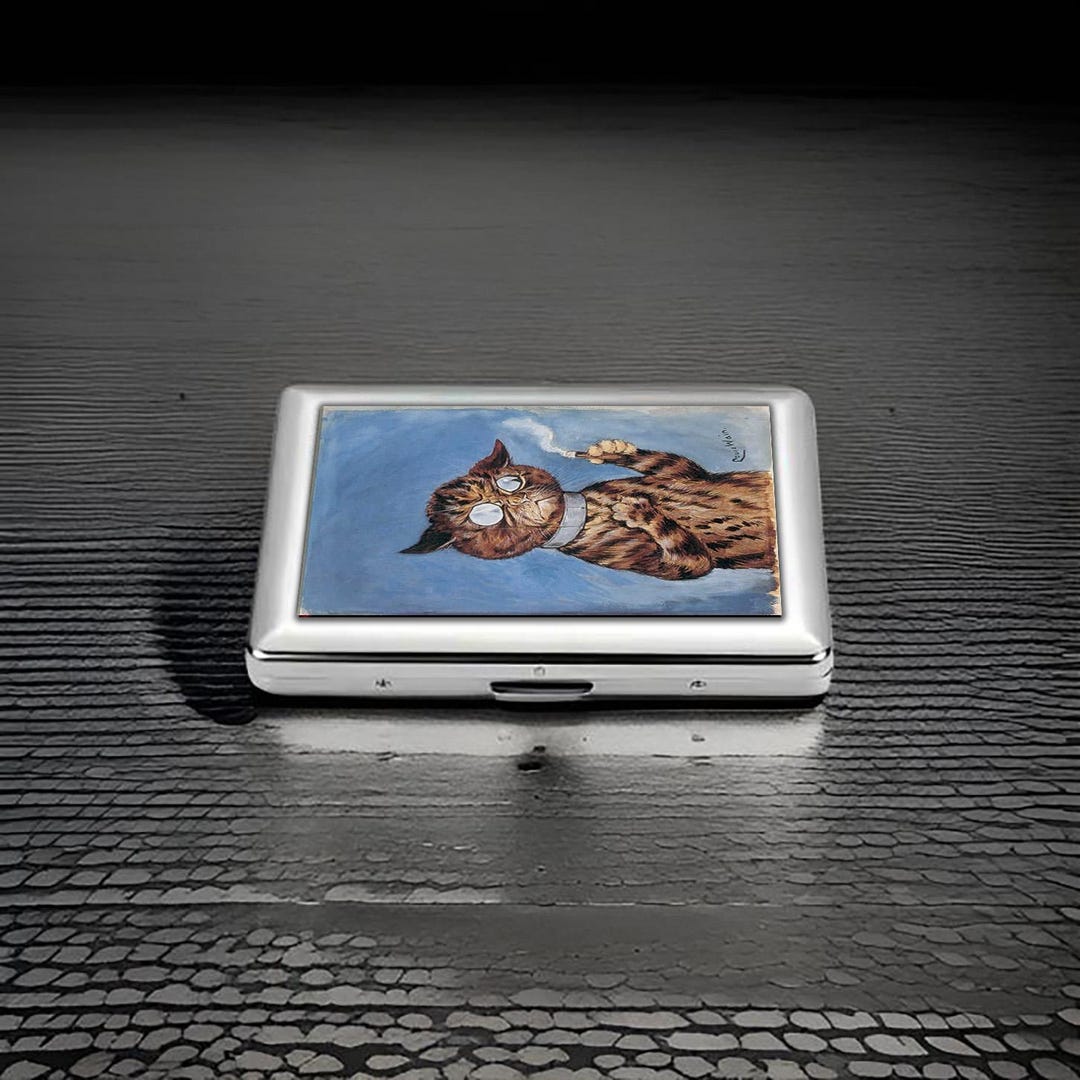 Smoking Cat Cigarette Case, Vintage Feline Art Box, Quirky Smoker Gift ...