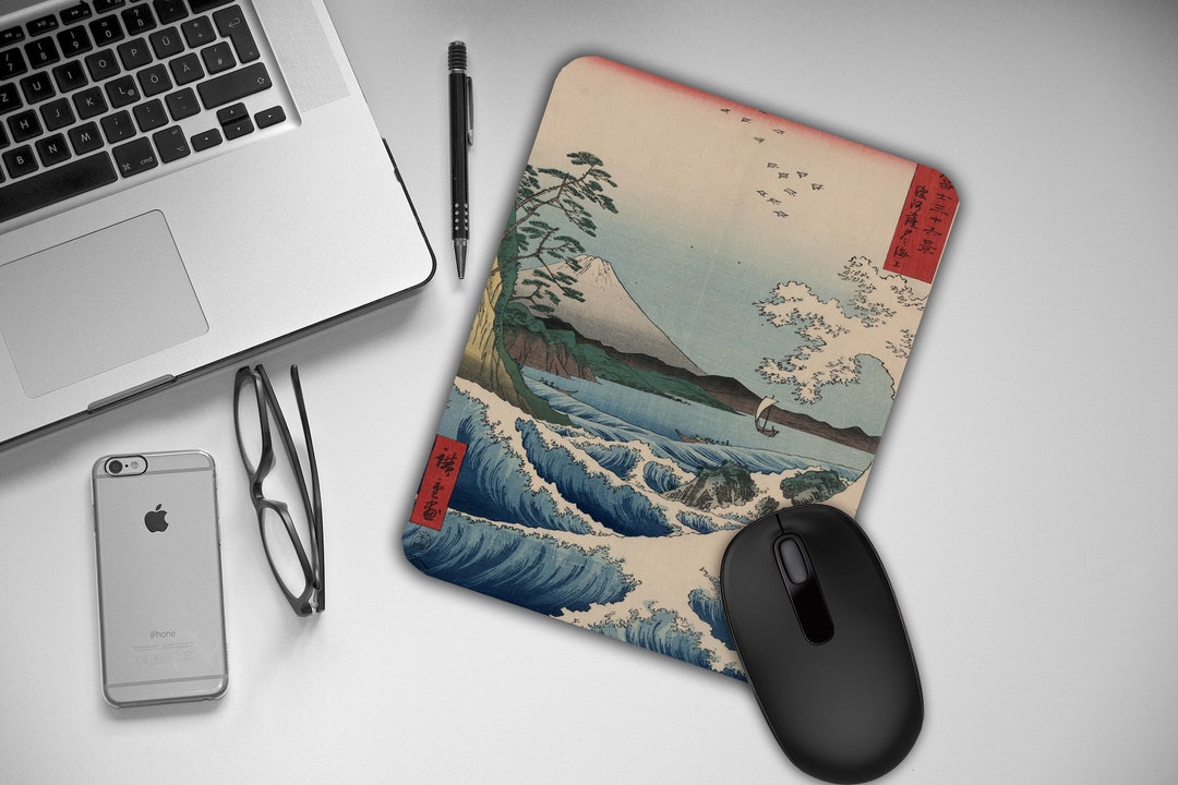 Sea Waves and Mount Fuji Mouse Pad, Japanese Art by Ando Hiroshige ...