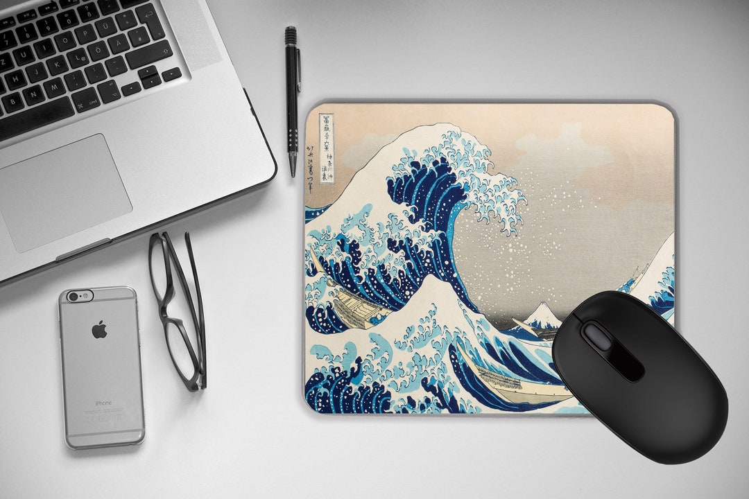 Great Wave off Kanagawa Mouse Pad, Vintage Japanese Art by Katsushika ...