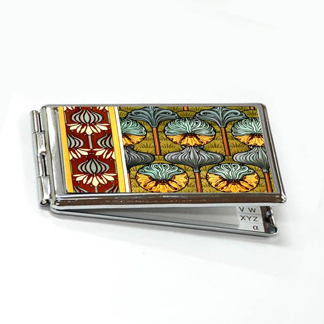 Floral Pocket Address Book With Mirror Dandelions Art Nouveau Compact ...