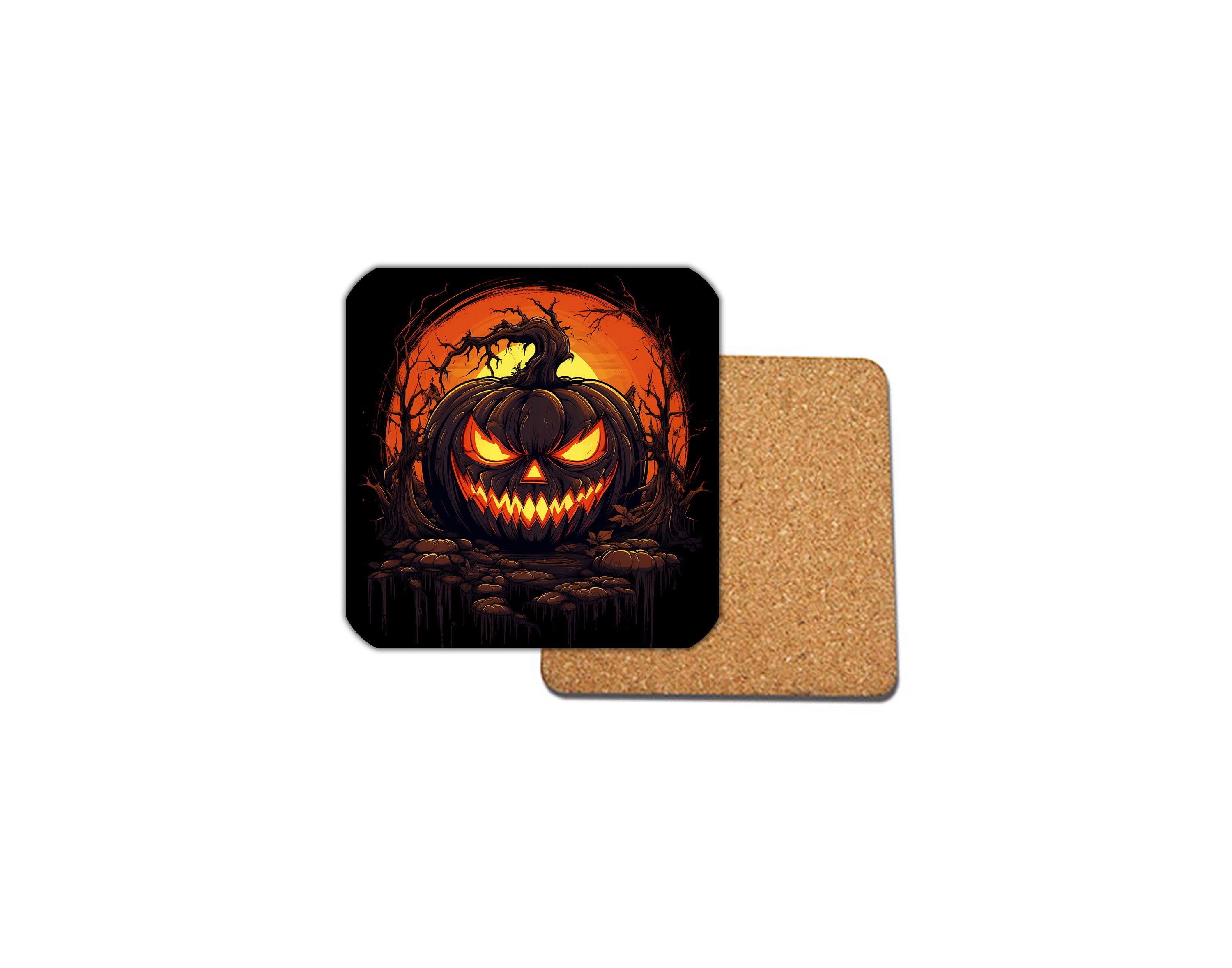 Halloween Coasters Pumpkin Ceramic Coasters Set of 4 Halloween - Etsy