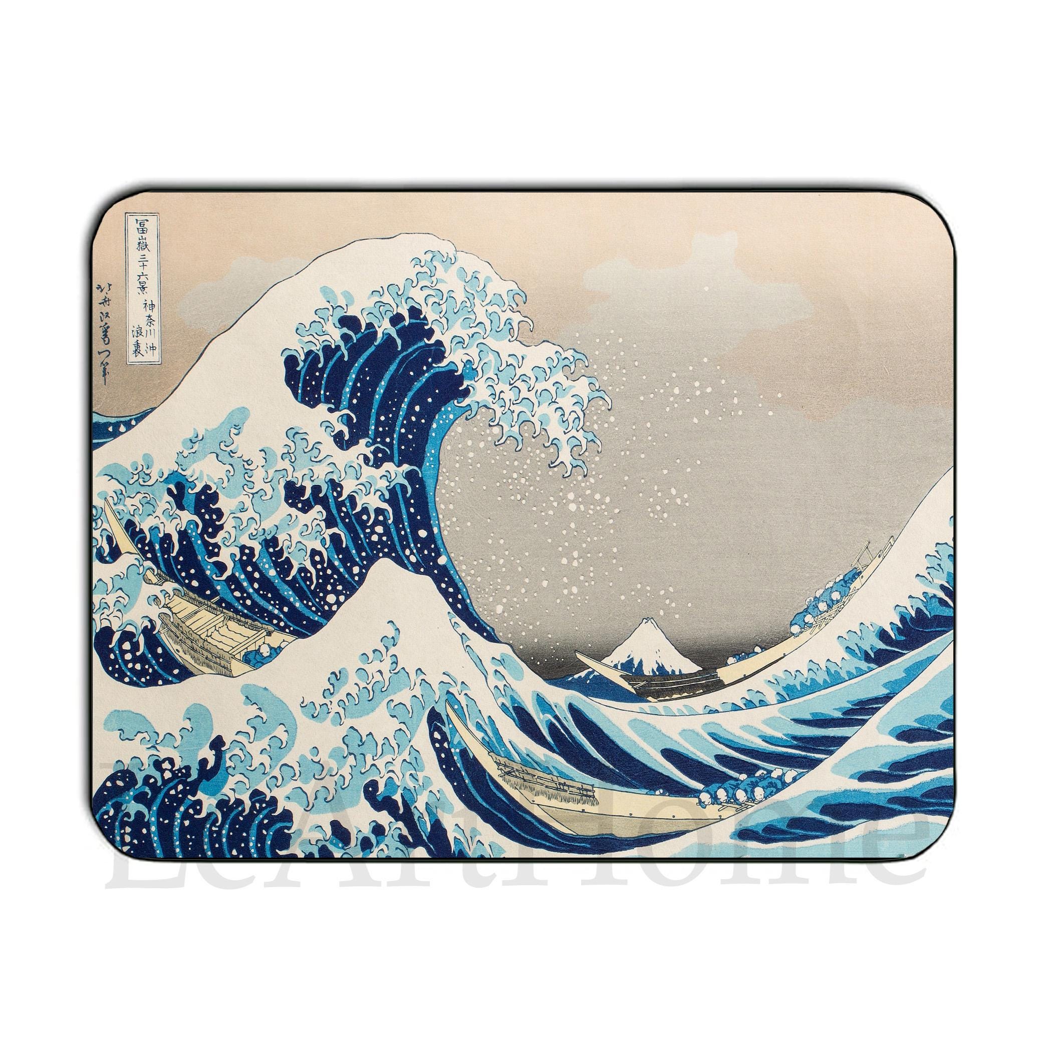 Great Wave off Kanagawa Mouse Pad, Japanese Art Mousepad, Hokusai Great ...