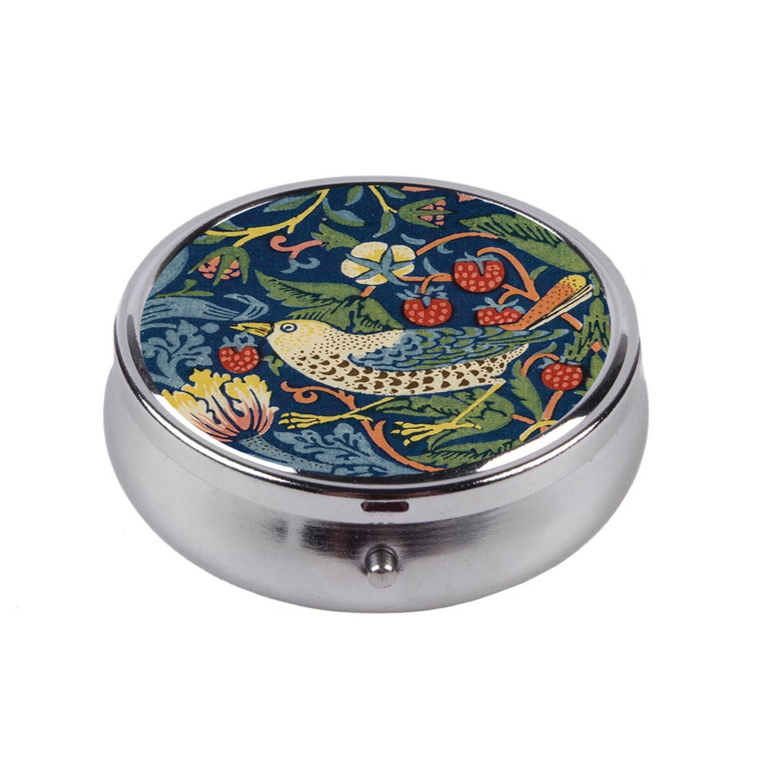 Pill Box Art Nouveau Pill Container Strawberry Thief Pocket - Etsy