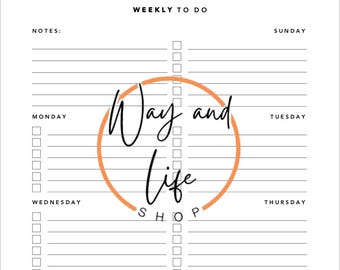 Flower Weekly Planner: Printable To-do List (PDF) - Etsy