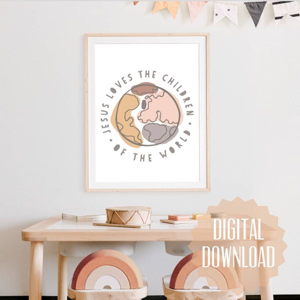 Jesus Loves the Children Wall Art - Etsy