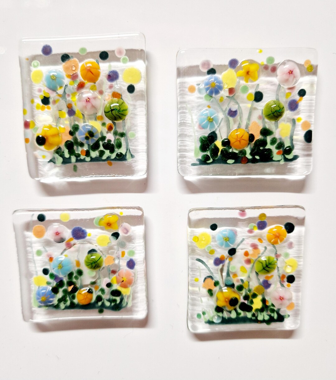 Fused Glass Meadow Flower Magnet, Unique Token Gift - Etsy
