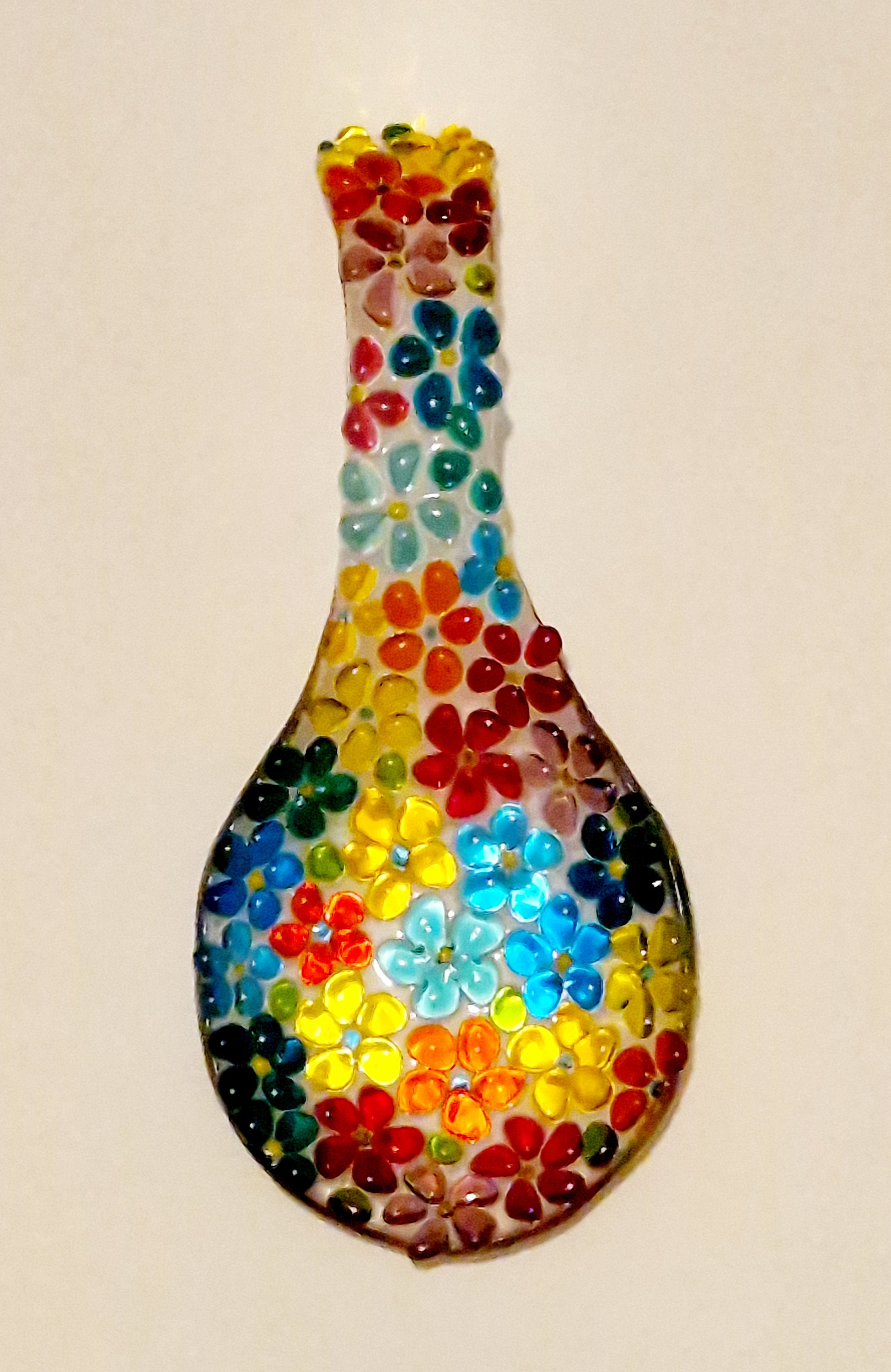 Fused Glass Ditsy Flower Spoon Rest, Handmade Homeware, Made in UK ...