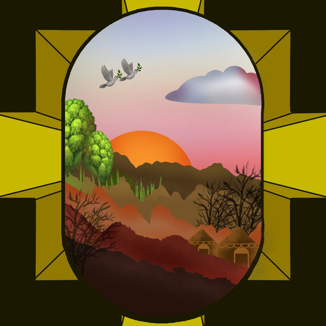 Scenic Ring Shaped Digital Art - Etsy