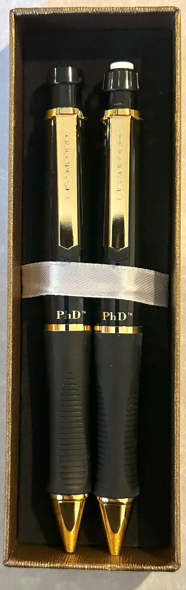 Sanford Phd Pen & Pencil Set: 18K Gold-plated, Gloss Black, Boxed - Etsy