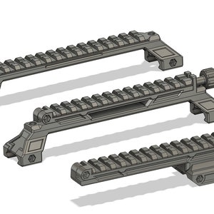3D Printable Picatinny Rail Riser Different Types Digital STL Files ...