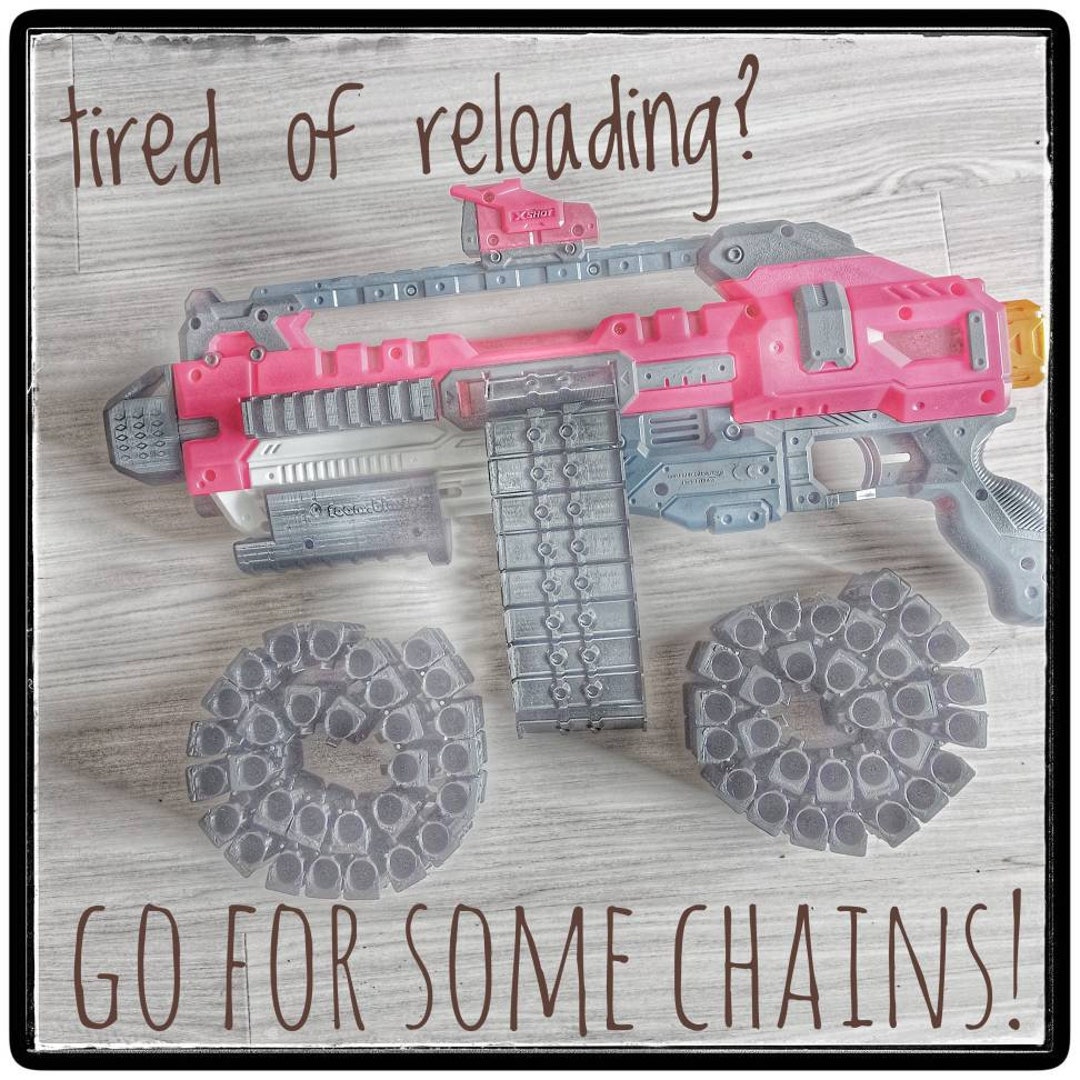 3D Printable Ammo-chain for X-shot Quick-slide and Regenerator ...