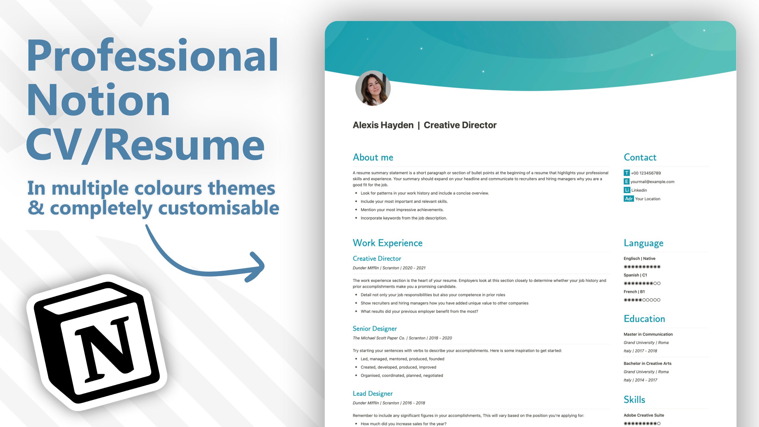 Notion - Aesthetic Resume/cv Template - Minimalistic and Functional to ...