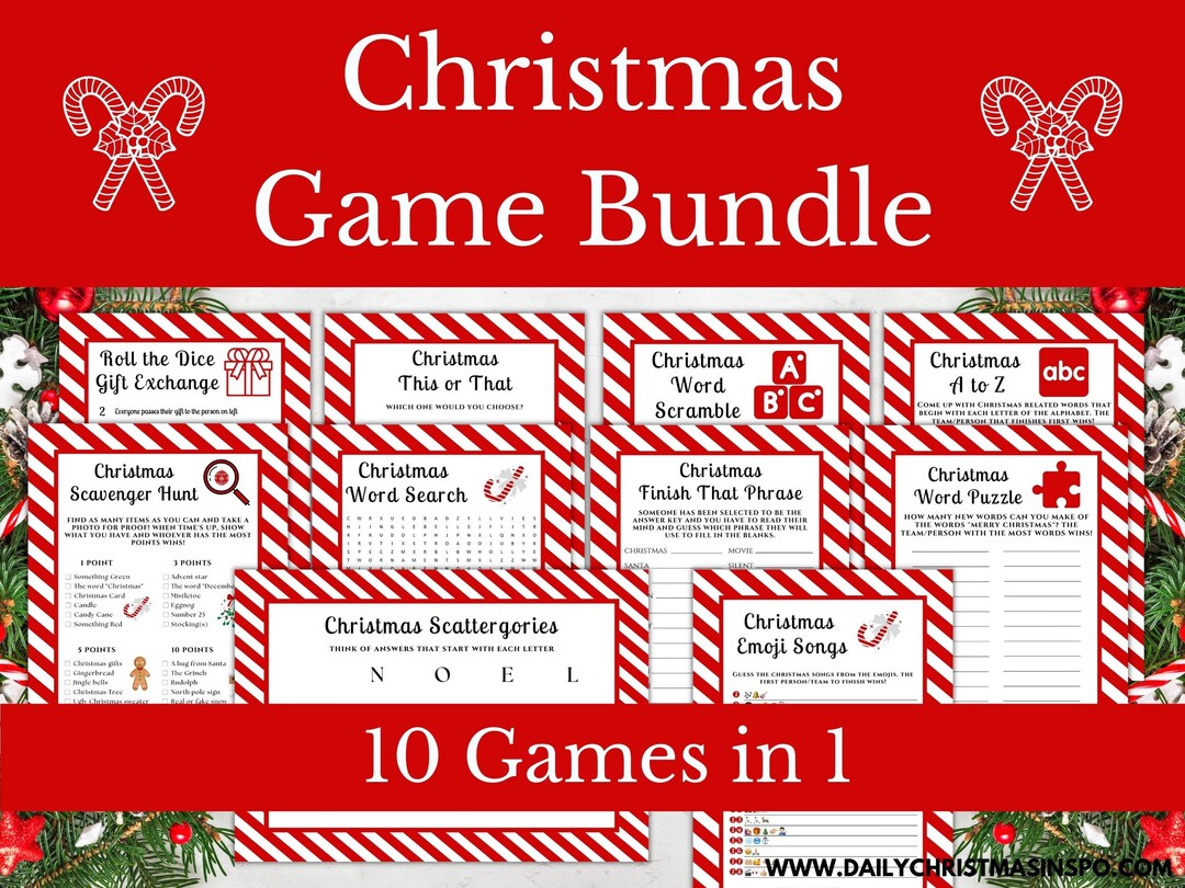 Christmas Games Printable | 10 Christmas Eve Party Games for Kids ...