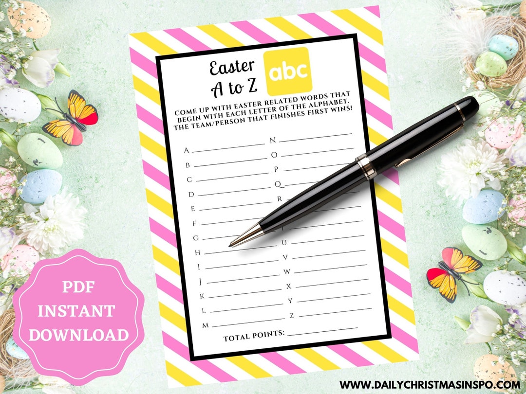 Easter A to Z Game | Easter Printable Alphabet Game | Printable Easter ...
