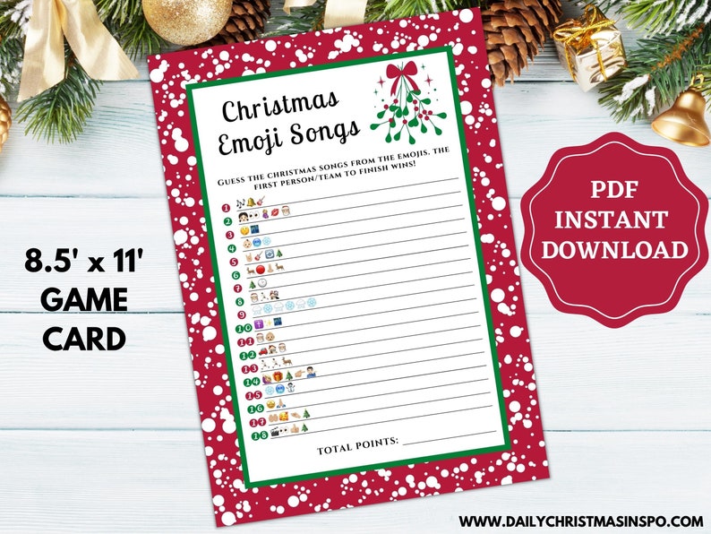 Instant Download Christmas Printable Games Guessing Emoji - Etsy