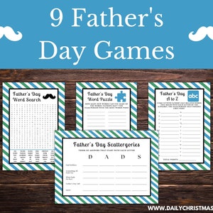 Fathers Day Game Bundle | Printable Father's Day Games for Kids ...