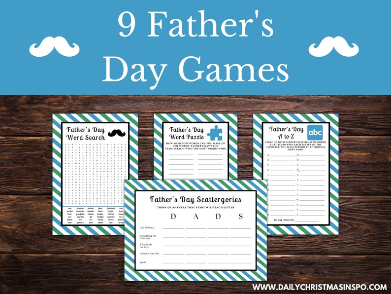 Fathers Day Game Bundle | Printable Father's Day Games for Kids ...