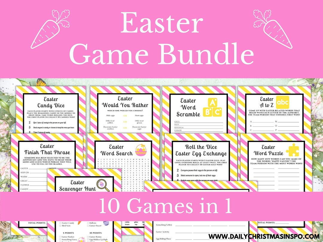 Easter Games Printable | Printable Easter Game Bundle | Easter Games ...