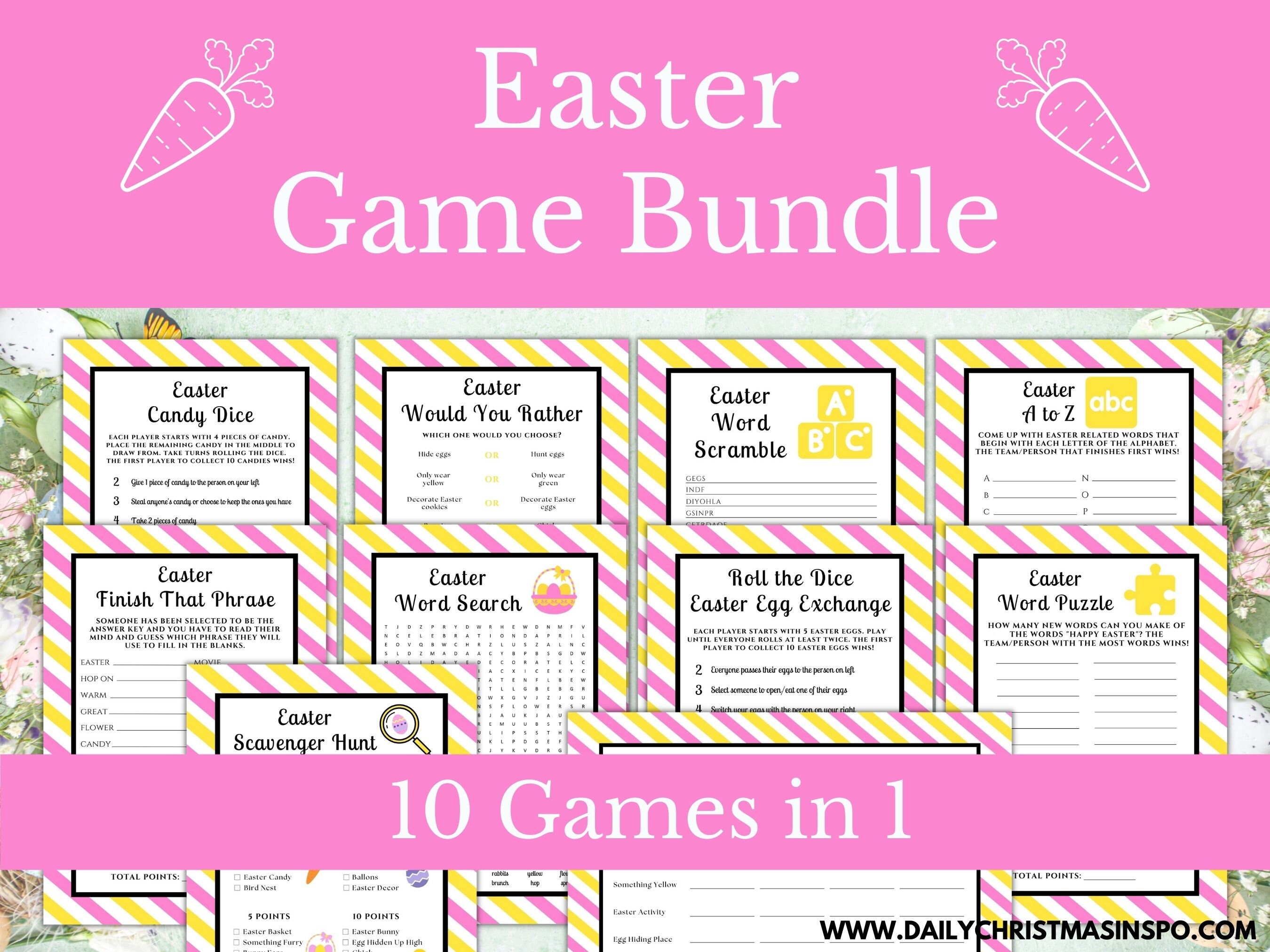 Easter Games Printable Printable Easter Game Bundle Easter Games for ...