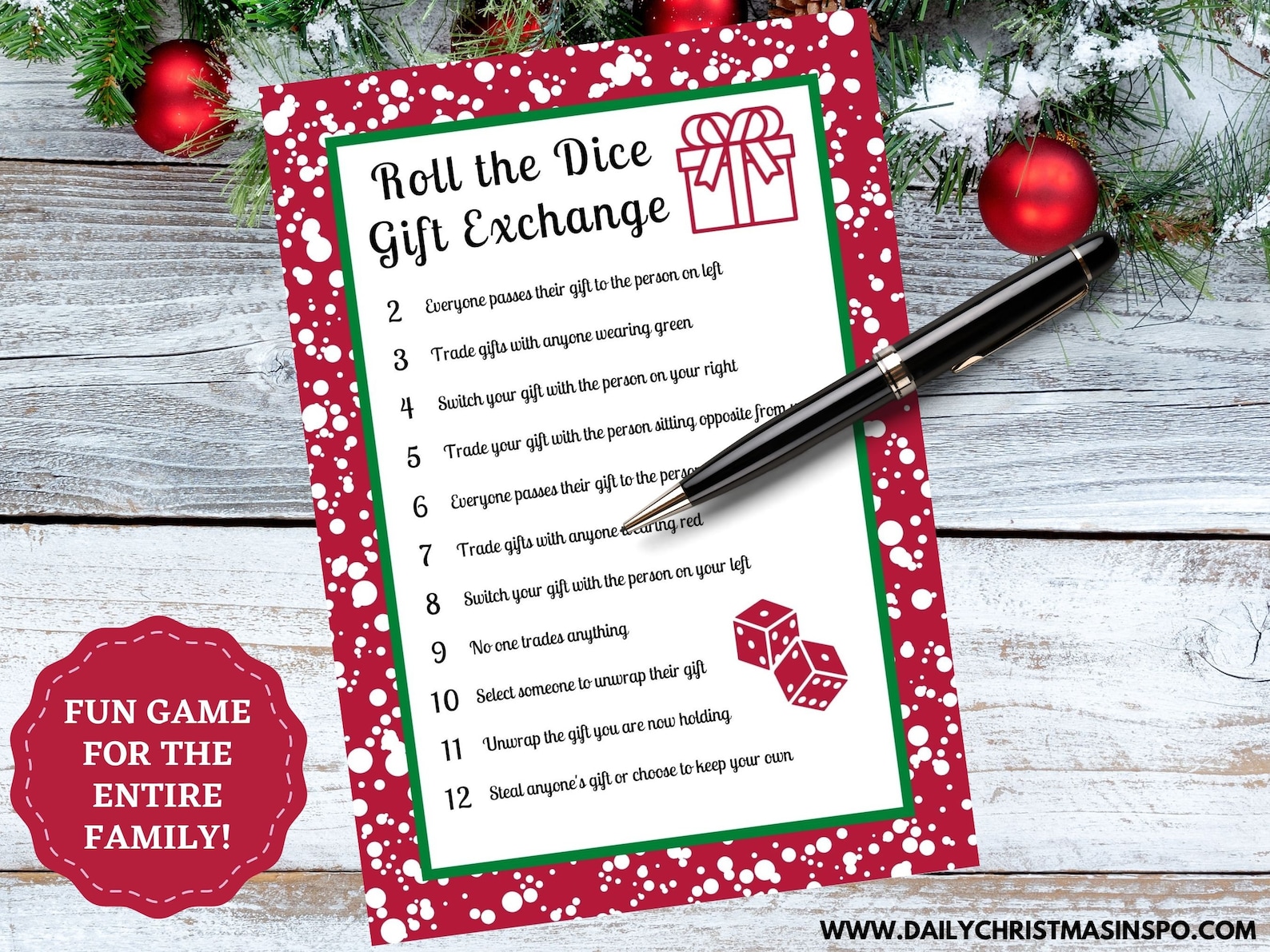 Instant Download Christmas Gift Exchange | Holiday Gift Exchange Party ...