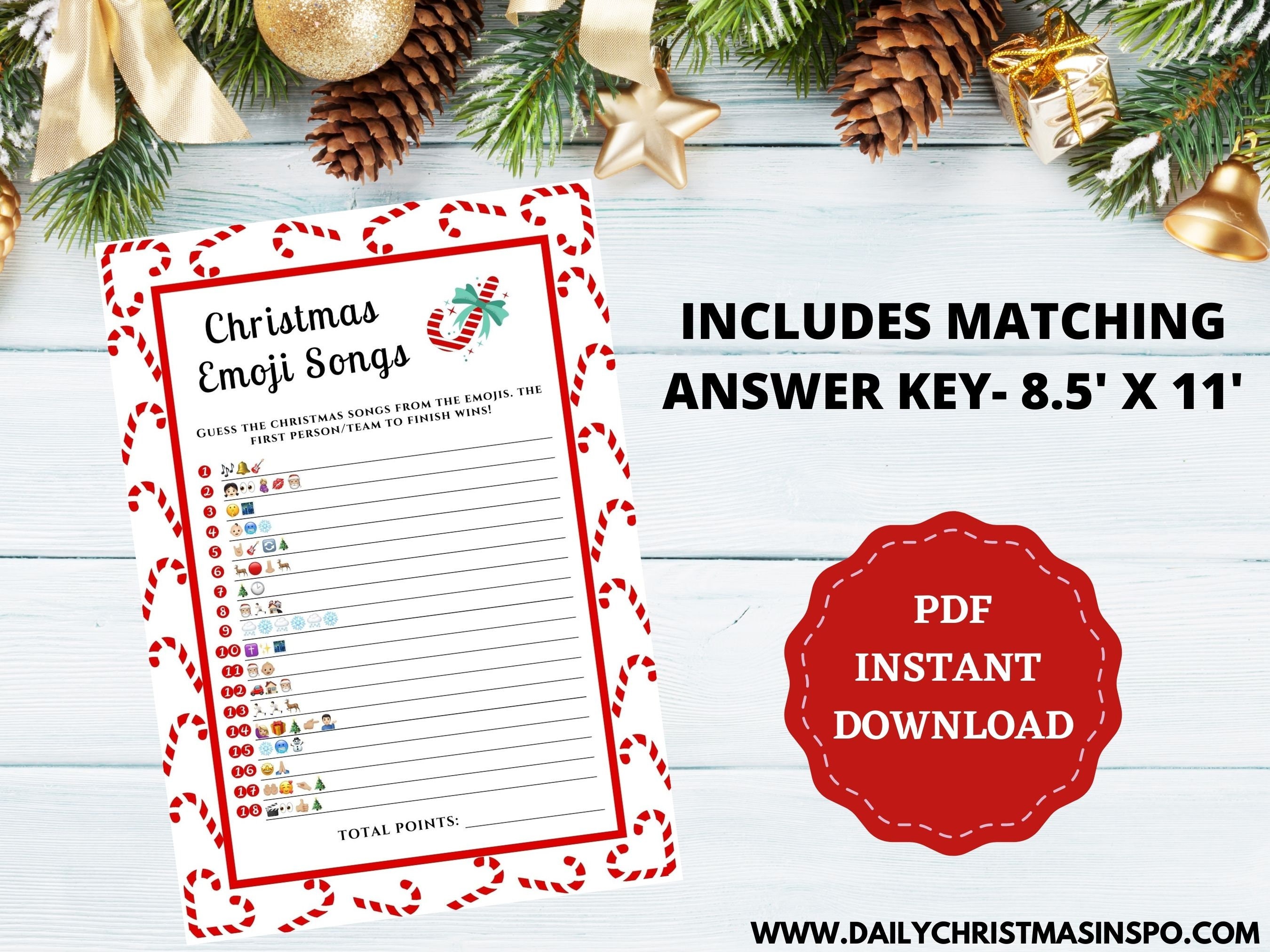 Instant Download Christmas Printable Games Guessing Emoji - Etsy