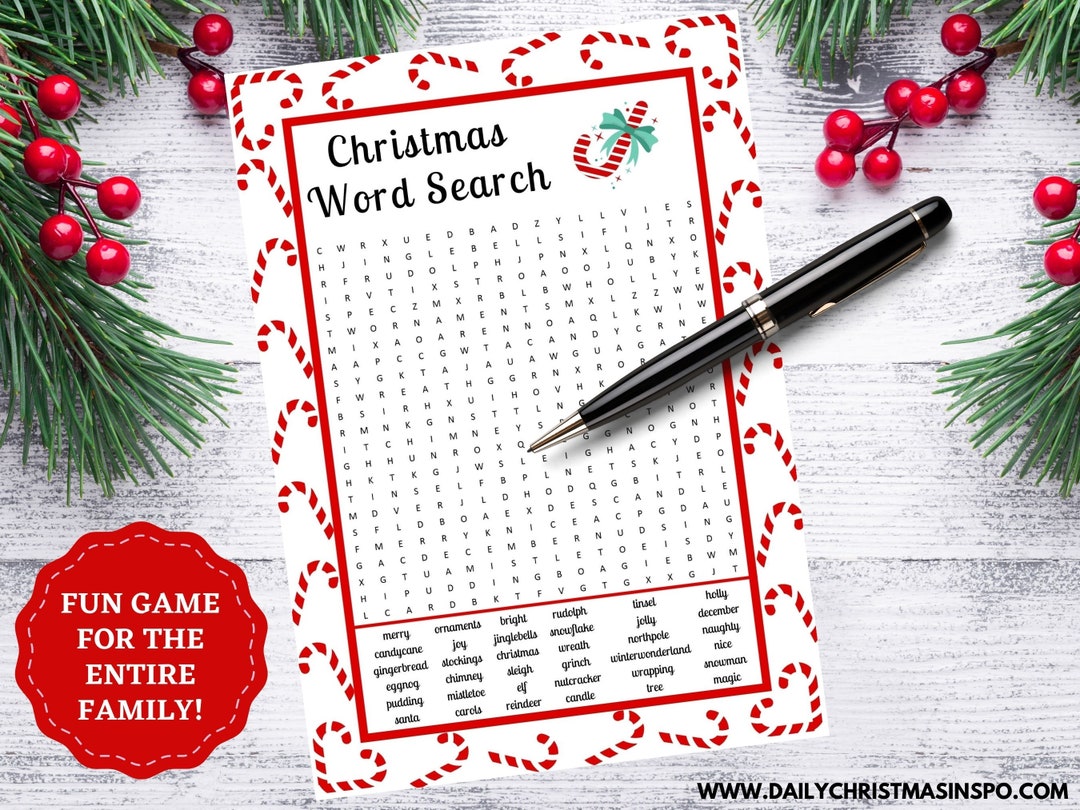 Instant Download Christmas Word Find Game | Printable Christmas Word ...