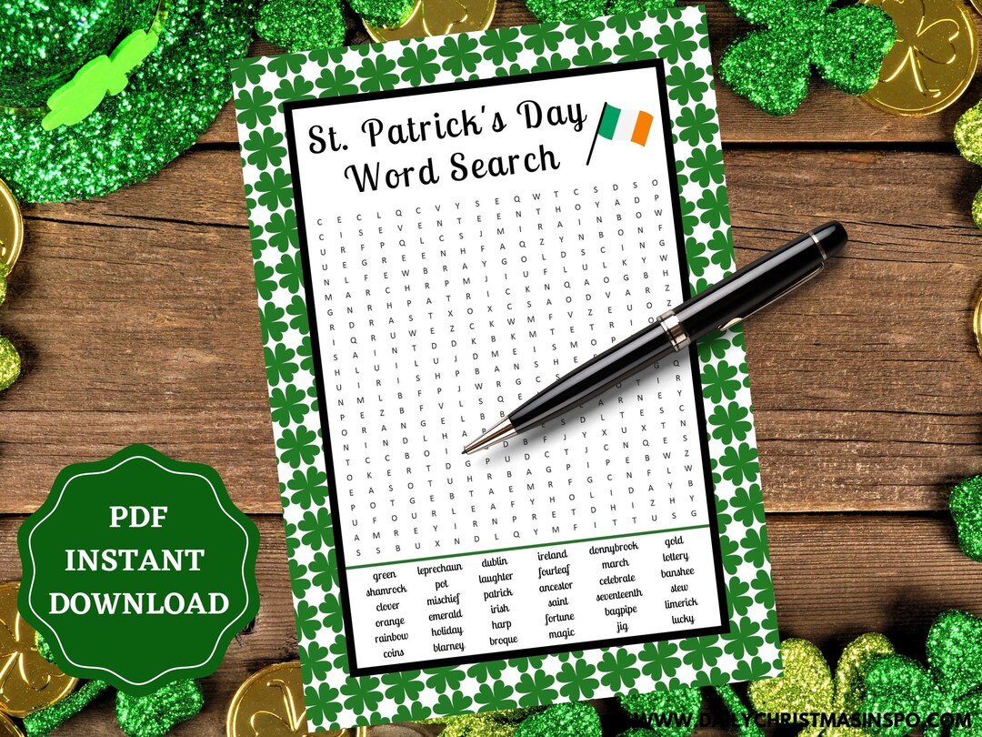 St Patricks Day Word Search Game | Printable St Patricks Day Word Find ...