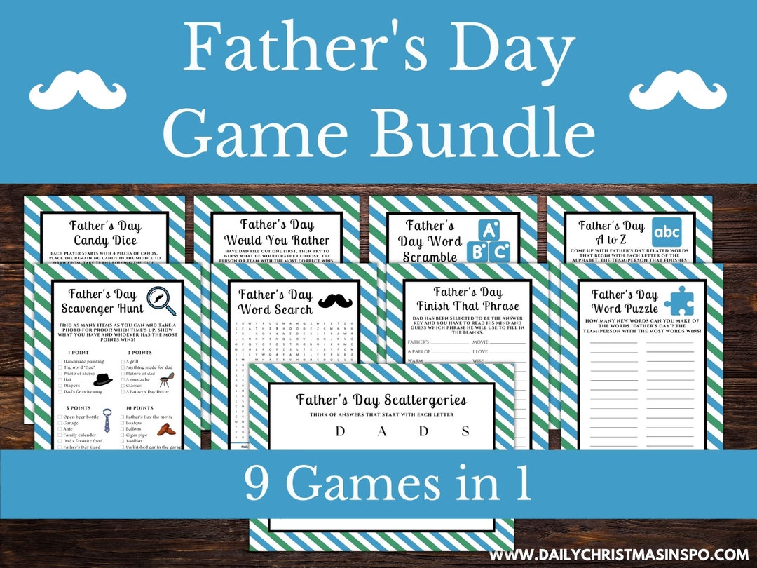 Fathers Day Game Bundle | Printable Father's Day Games for Kids ...