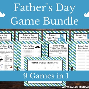 Fathers Day Game Bundle | Printable Father's Day Games for Kids ...