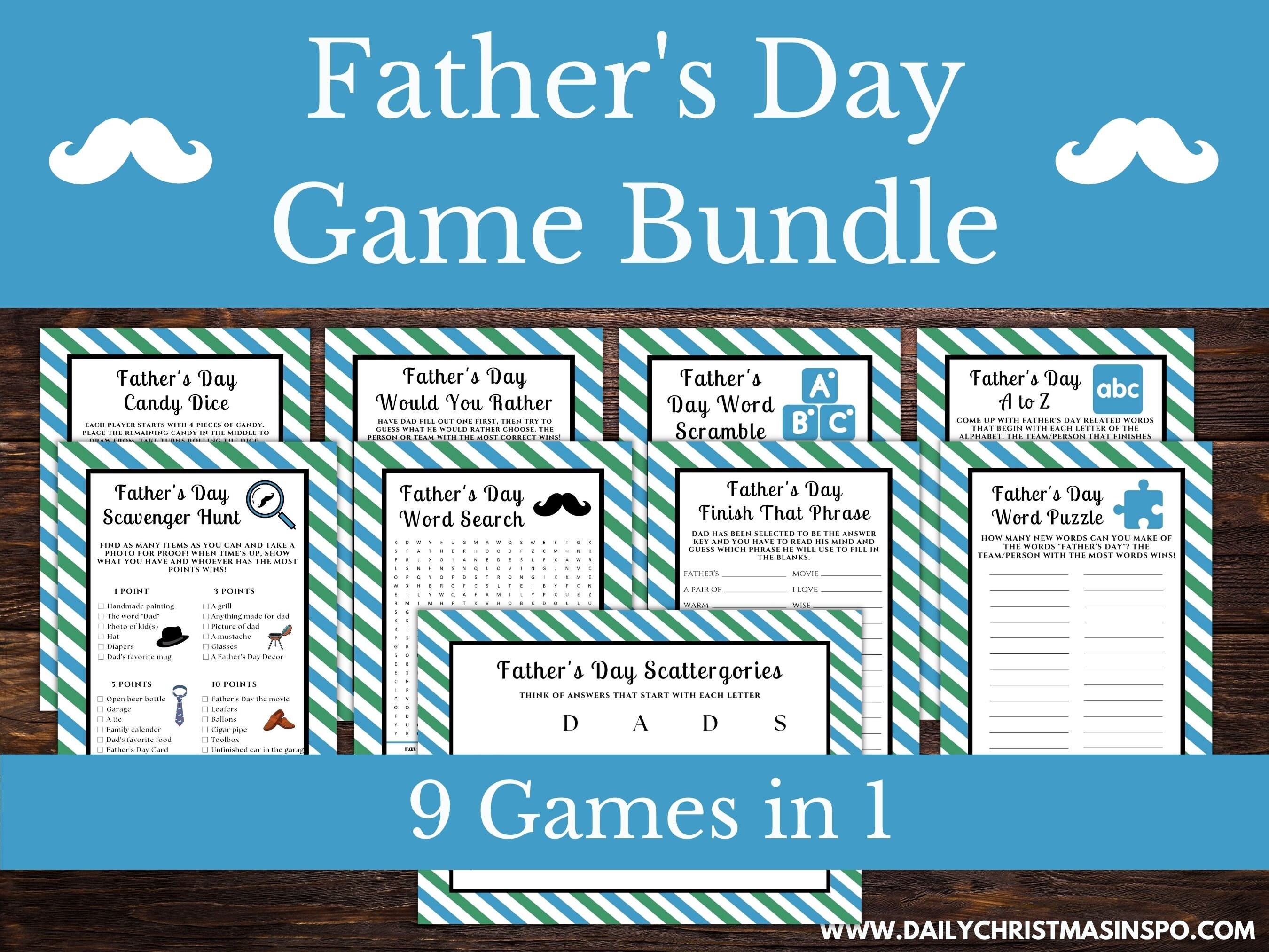 Fathers Day Game Bundle | Printable Father's Day Games for Kids ...