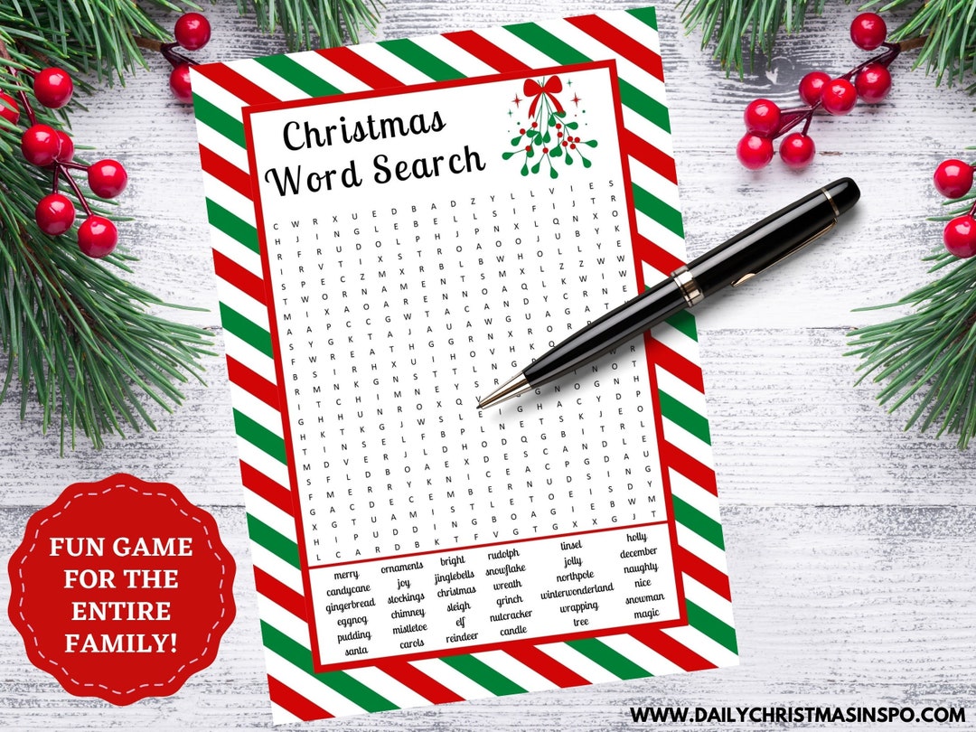 Printable Christmas Word Search Game | Word Find | Xmas Word Search ...