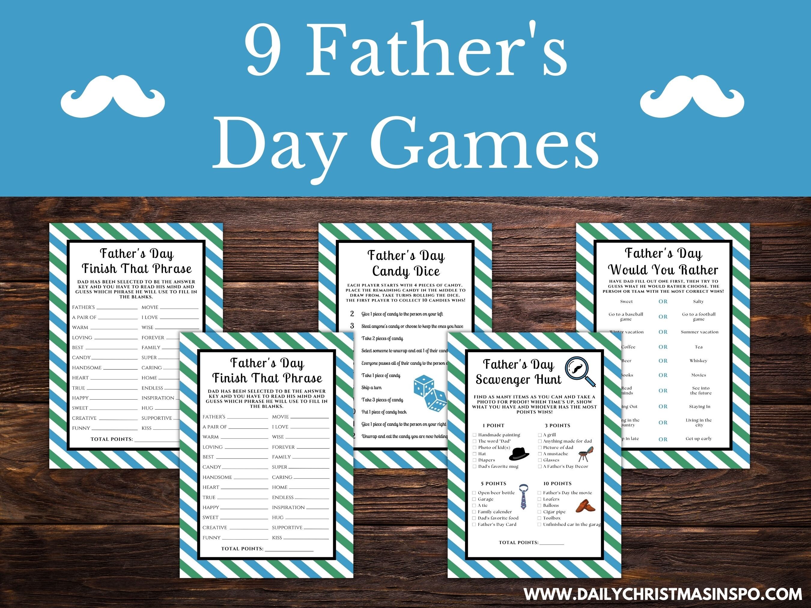 Fathers Day Game Bundle | Printable Father's Day Games for Kids ...
