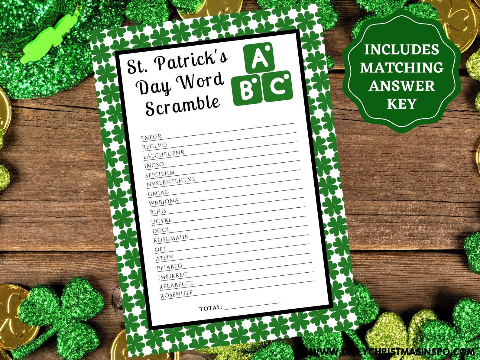 St Patricks Day Word Scramble Game | St Patrick's Day Party Game | St ...