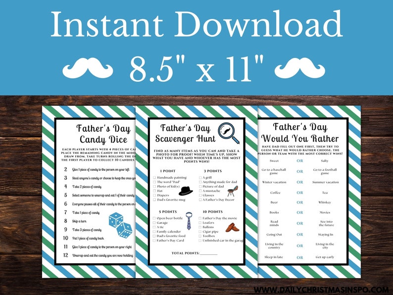 Fathers Day Game Bundle | Printable Father's Day Games for Kids ...