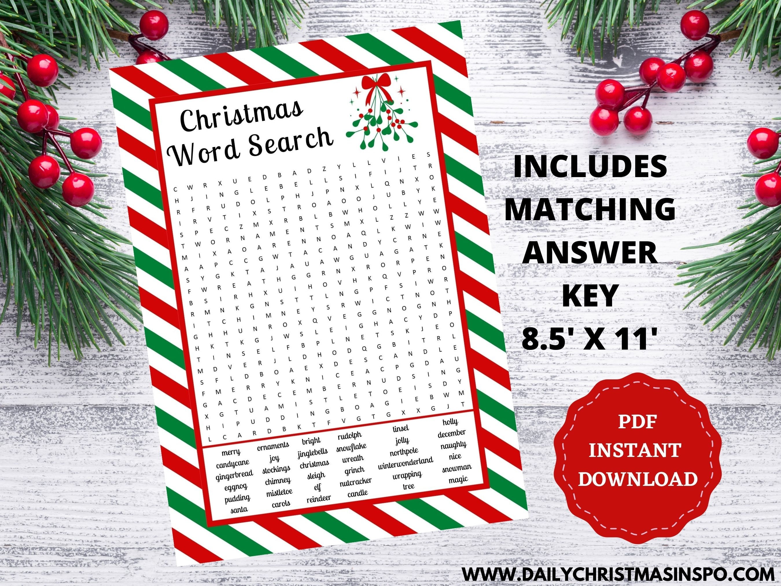 Printable Christmas Word Search Game | Word Find | Xmas Word Search ...