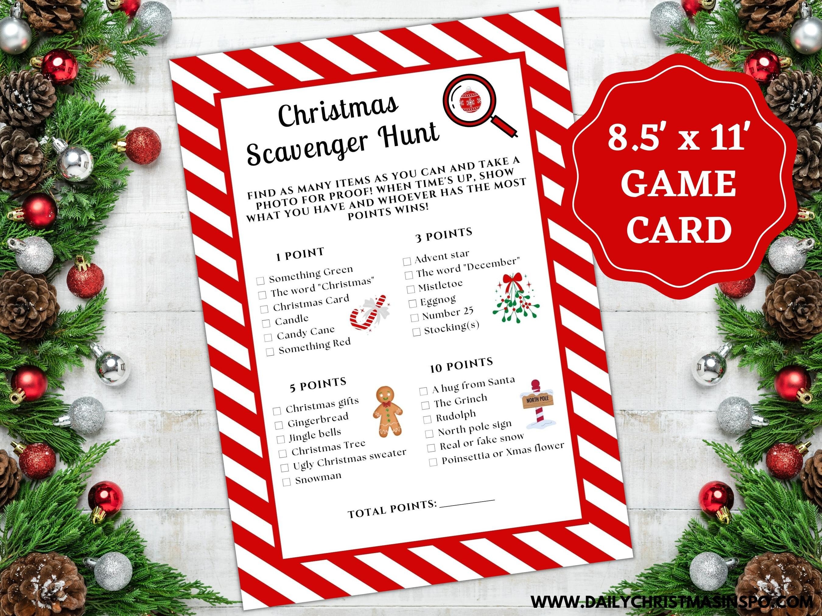 Christmas Scavenger Hunt Game | Fun Christmas Party Game Printable ...