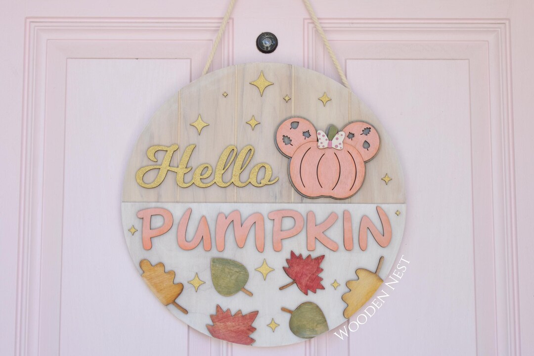 Hello Door Hanger, Welcome Sign, Hello Pumpkin, Fall Door Decor - Etsy