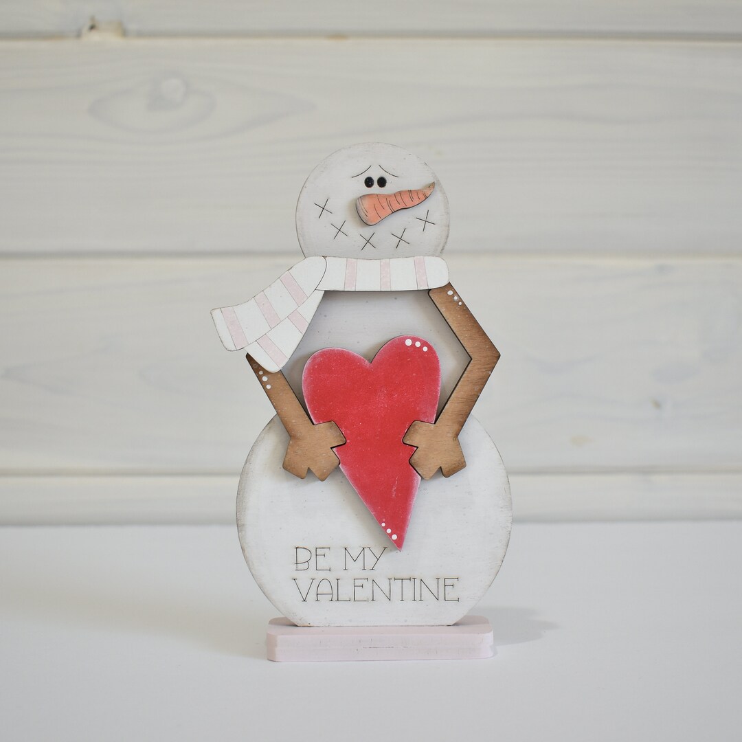 Valentine's Day Decor • Cute Snowman - Etsy