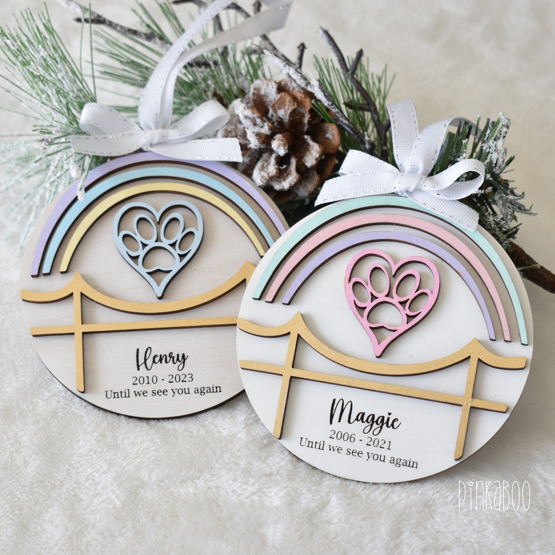 Personalized Pet Memorial Christmas Ornament • Rainbow Bridge Gifts ...