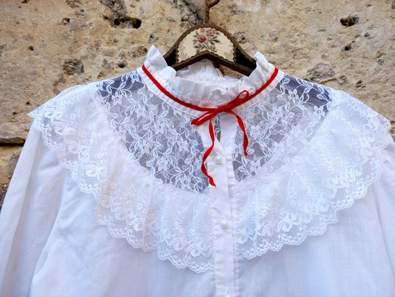 Vintage French '70s Victorian-style blouse | Etsy